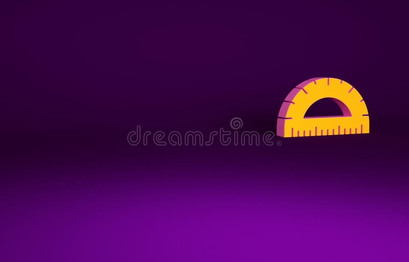 Orange Protractor Grid for Measuring Degrees Icon Isolated on Green ...