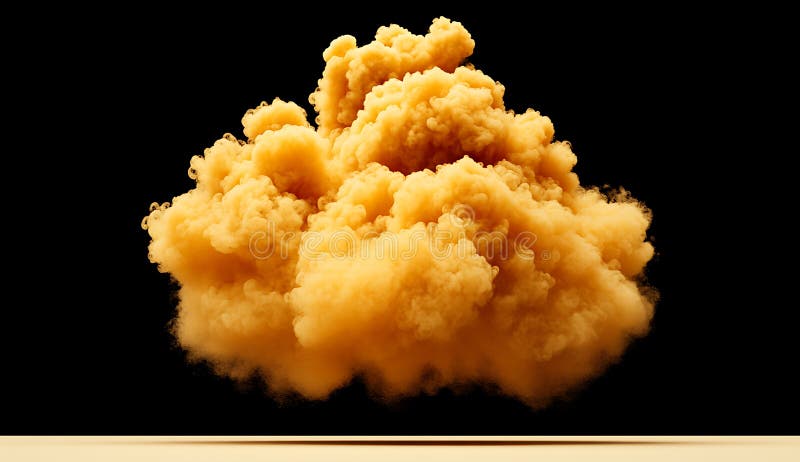 Orange Puff Cloud Isolated on Black Background Stock Illustration ...