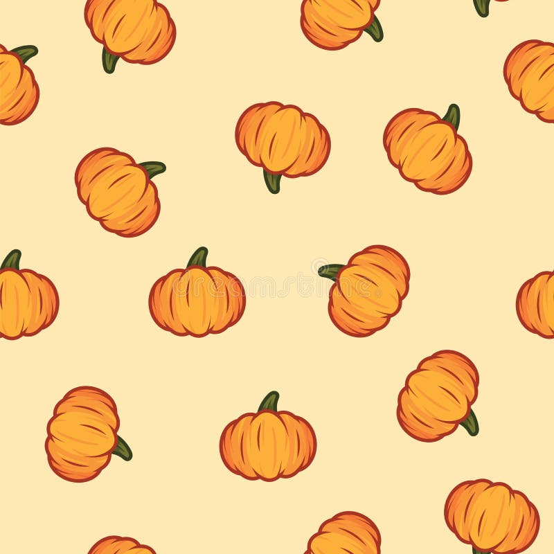 Orange Pumpkin Halloween Pattern Background. Pumpkin Pattern for Happy ...