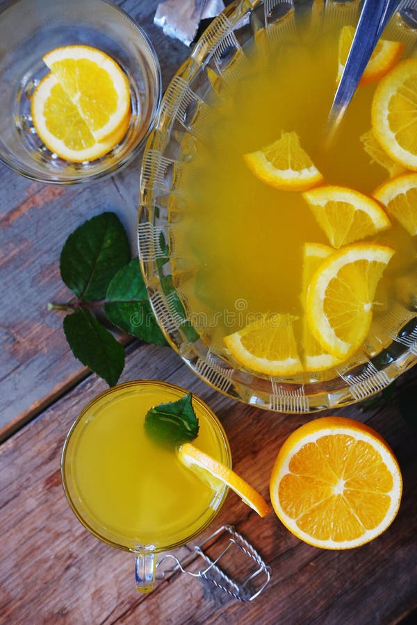 Orange Punch with Fruit Sweet Alcohol Summer Drink Stock Image - Image ...