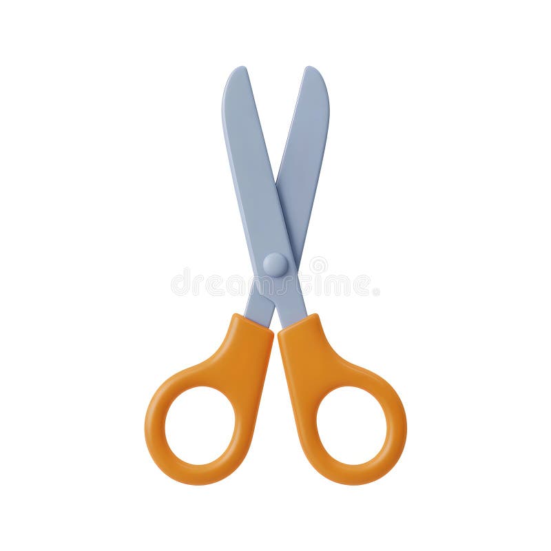 3d Scissors in Vector Illustration Style with Children Safety Stock ...