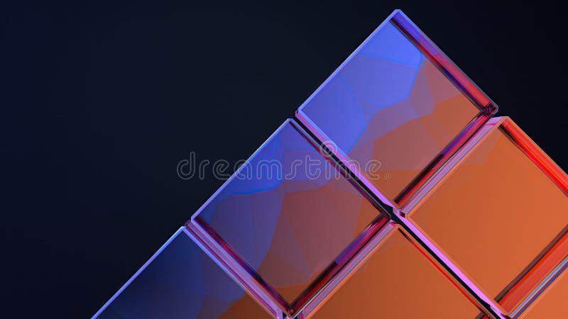 Orange and Purple Cube Shape Elegant Modern 3D Rendering Abstract ...