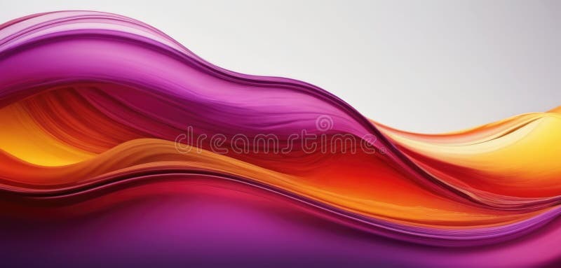 Orange and Purple Gradient Water Flow. Volumetric Gradient Figures ...