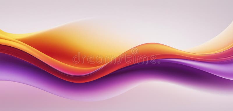 Orange and Purple Gradient Water Flow. Volumetric Gradient Figures ...