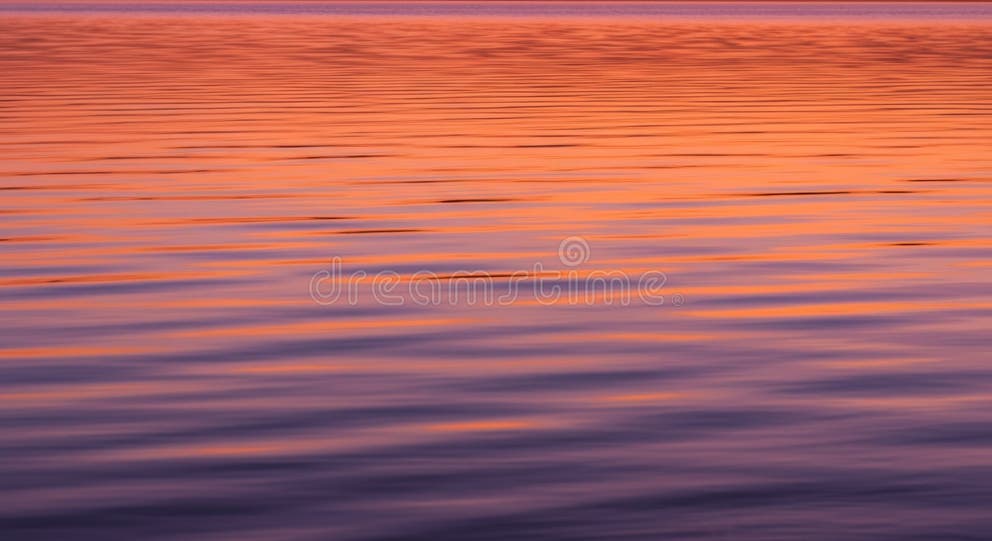 Orange and Purple Water Reflection at Sunset Stock Illustration ...
