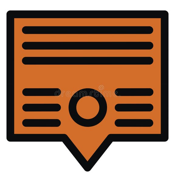 Orange Push Notificatioon, Icon Stock Vector - Illustration of message ...