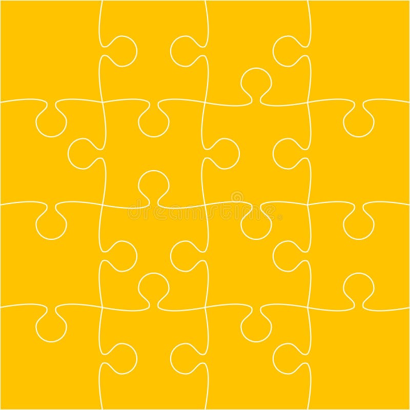 16 Orange Puzzle Pieces - JigSaw - Vector Stock Vector - Illustration ...