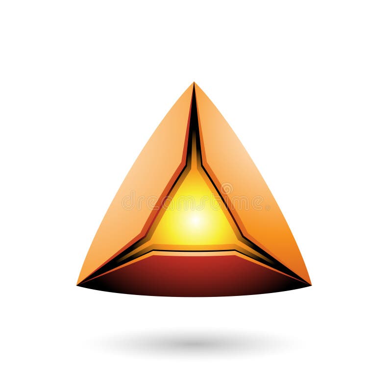 Orange Pyramid with a Glowing Core Vector Illustration Stock Vector ...