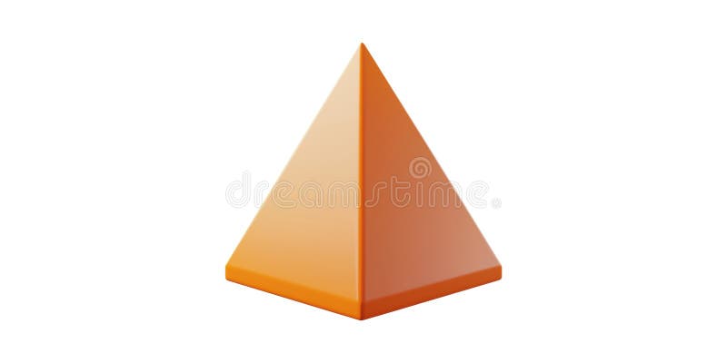 Orange Pyramid Icon. Geometric Shape Symbolizing Stability and ...