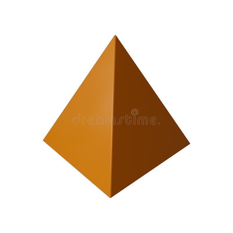 Orange Pyramid in Perspective on White Background Stock Illustration ...