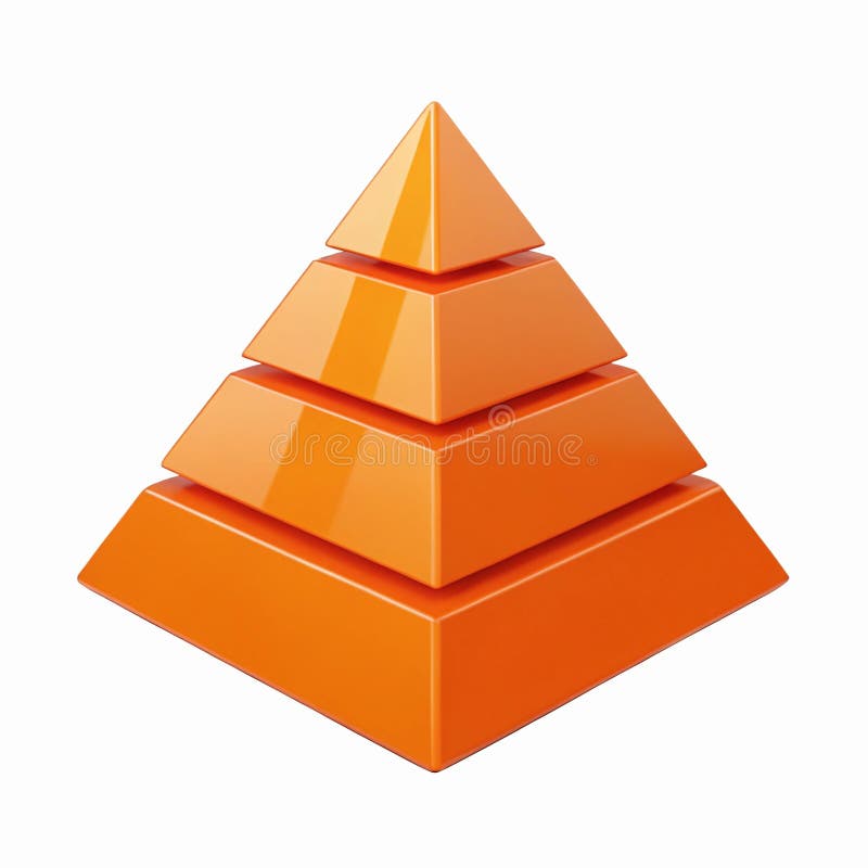Orange Pyramid Structure with Four Layers for 3D Design and Educational ...