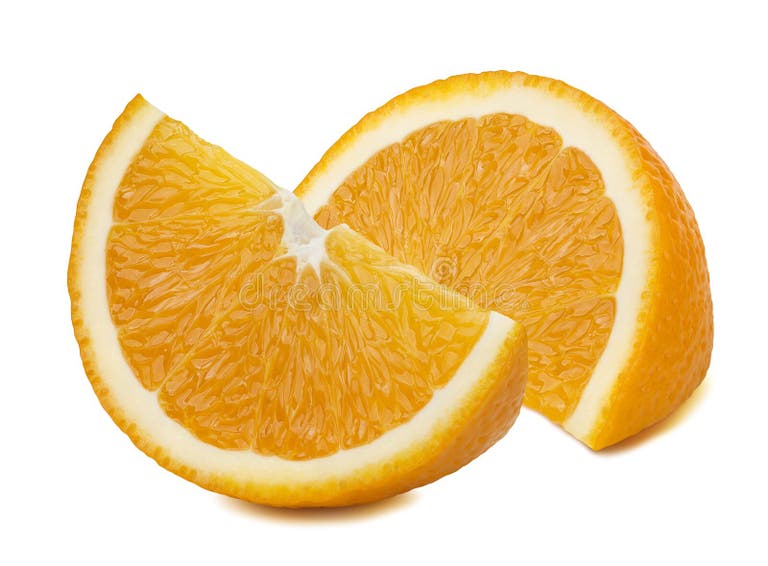 Orange Quarter Pieces Isolated on White Background Stock Photo - Image ...