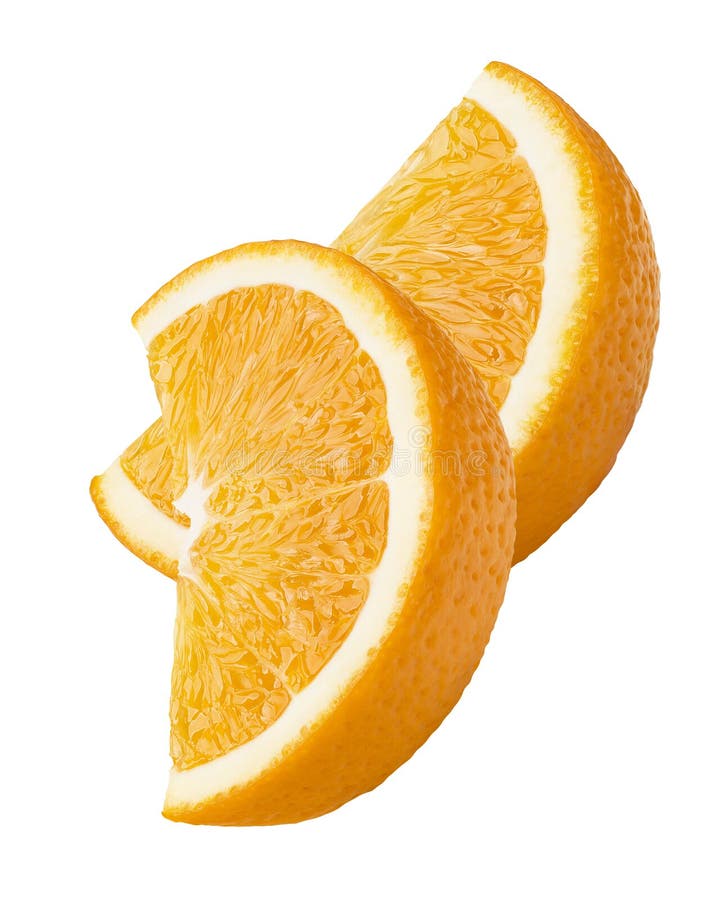 Orange with its quarter stock image. Image of entire, white - 6811481
