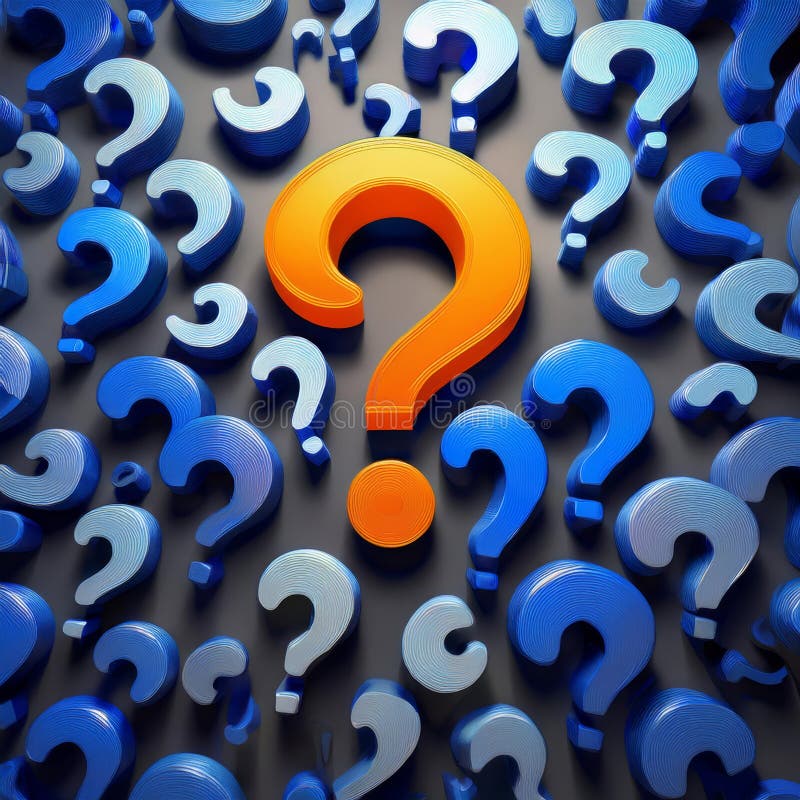 Orange Question Mark among Blue Question Marks a Single Orange Question ...