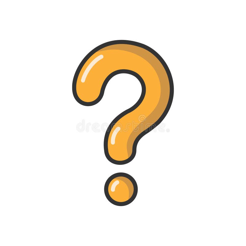 Orange Question Mark Icon Isolated Flat Design Stock Illustration ...