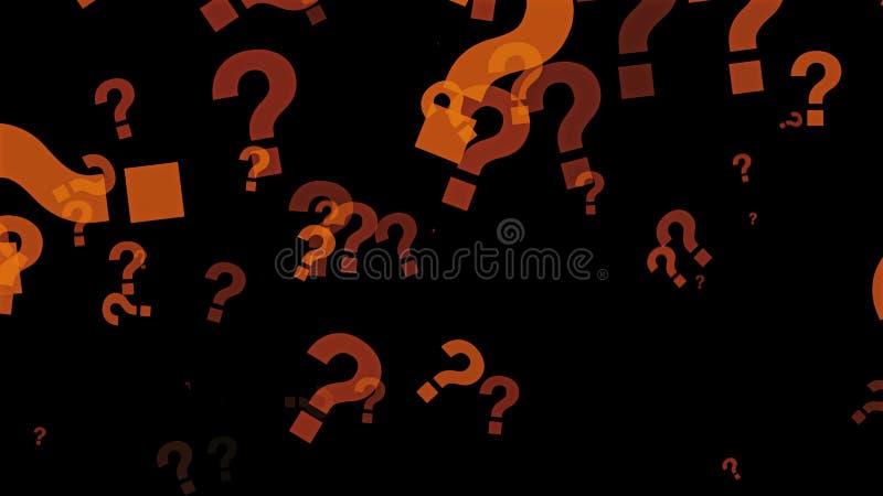 Orange Question Marks Falling Down on Black Alpha Background Stock ...
