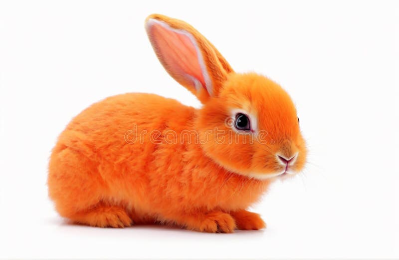 Orange Rabbit of Baby, Cut Out Isolated on White Background Stock ...