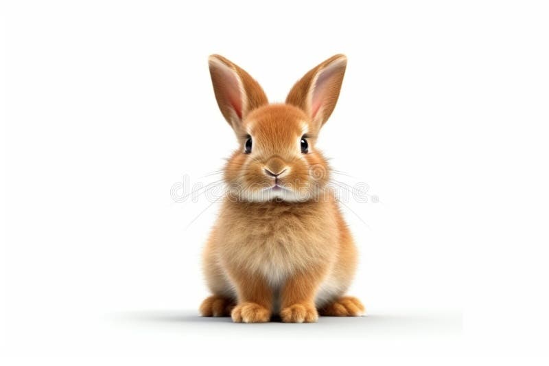 Orange Rabbit on White Background. Stock Illustration - Illustration of ...