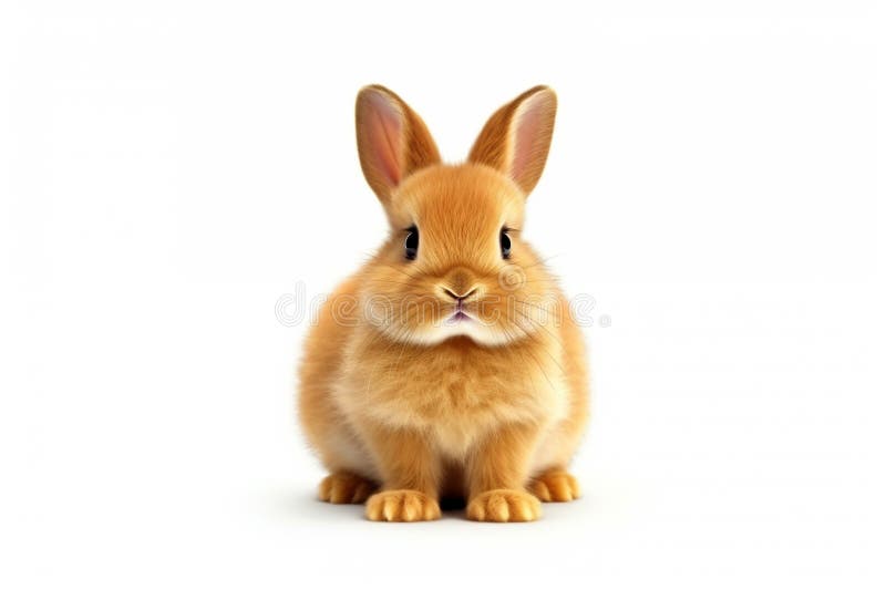 Orange Rabbit on White Background. Stock Illustration - Illustration of ...
