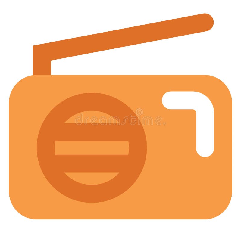 Orange radio, icon stock vector. Illustration of orange - 261067507