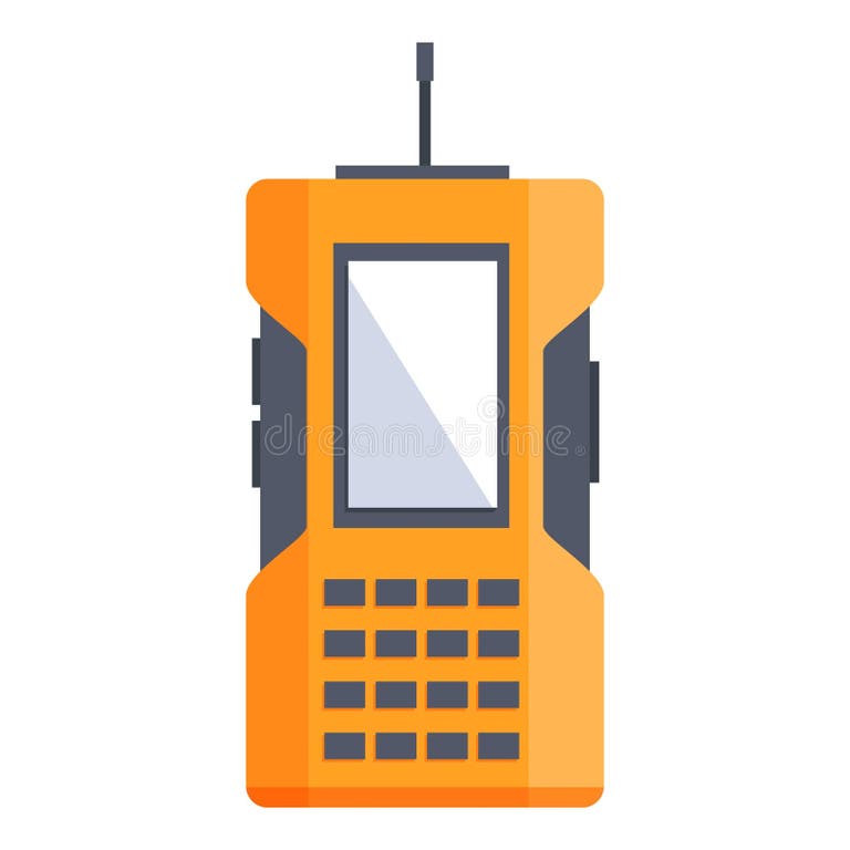 Orange Radio Transceiver with Antenna Displaying Modern User Interface ...