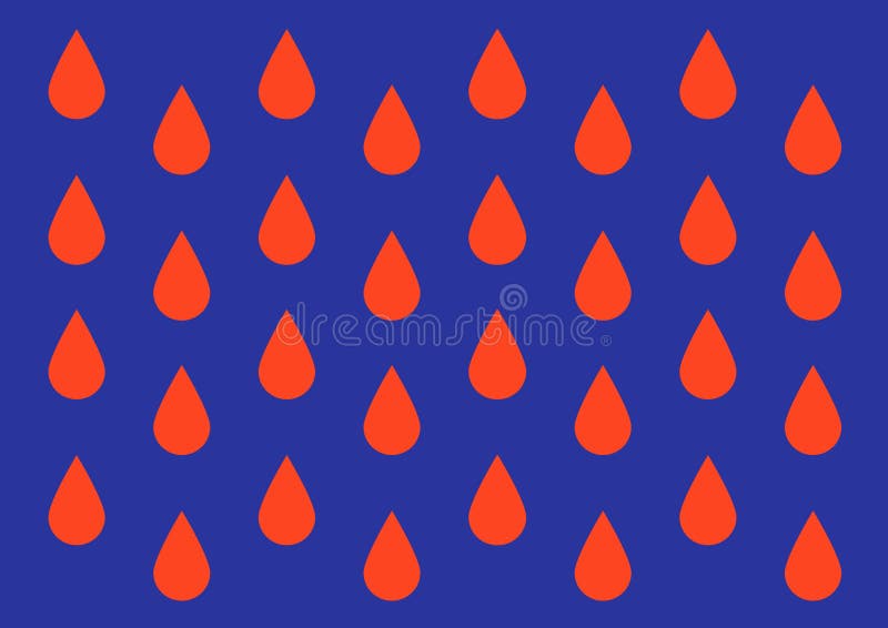 Orange Rain Drops on Blue Background. Seamless Pattern Stock ...