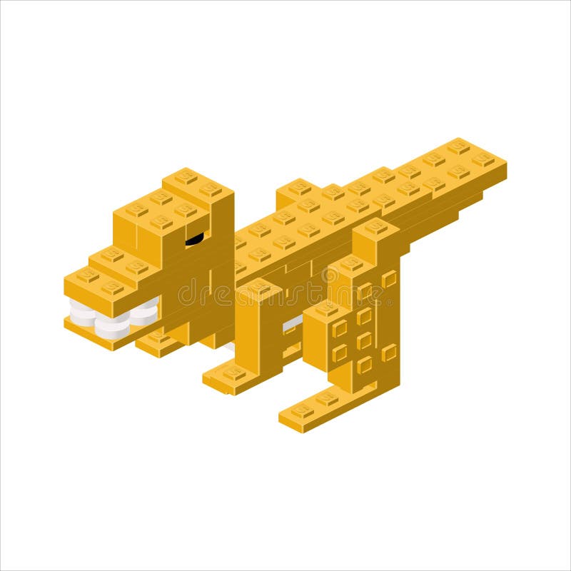 Orange Raptor in Isometry. Vector Stock Vector - Illustration of dino ...