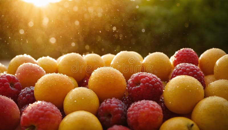 Orange, Raspberry and Apples, Fruit, Macro, Portrait. Orange, Raspberry ...
