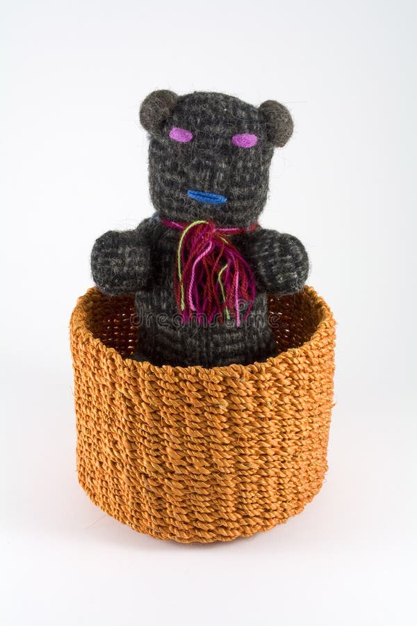 Orange Rattan Basket with Puppet Stock Image - Image of rattan, orange ...