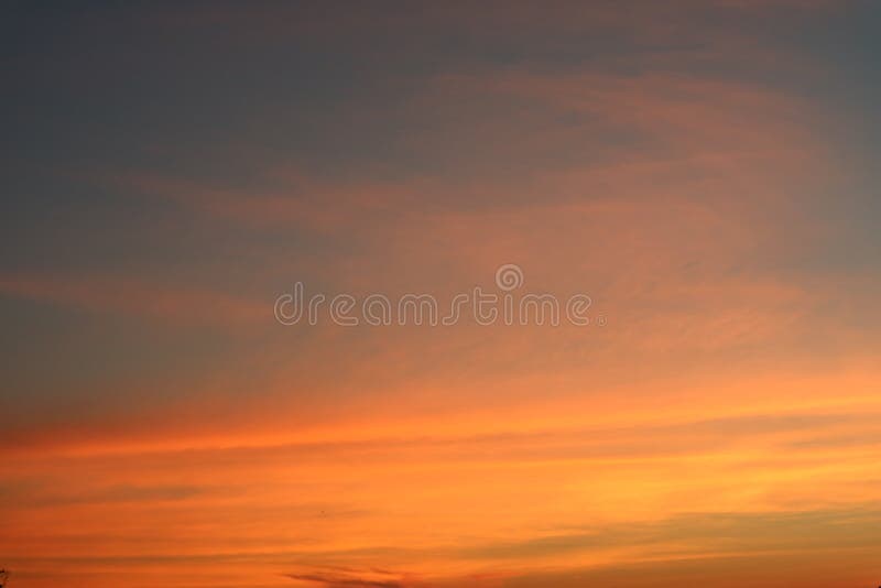 Orange Ray Cloud Sky Sunlight on Sunset Stock Image - Image of horizon ...