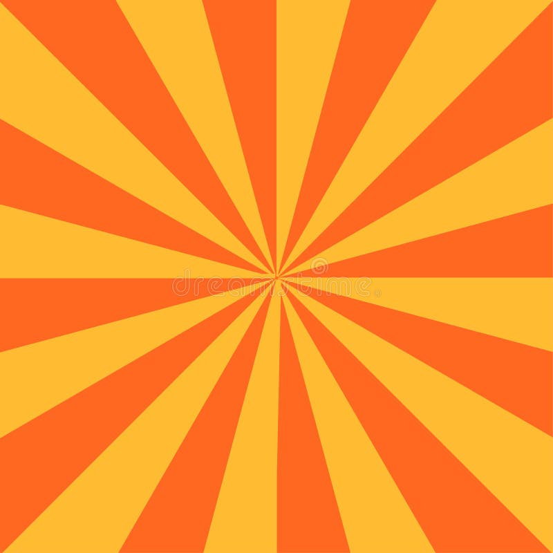 Orange Rays Background in Retro Style. Bright Design. Vector ...