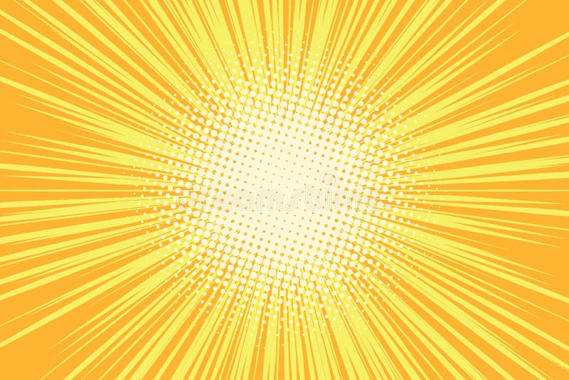 Orange Rays Pop Art Comic Background Stock Vector - Illustration of ...