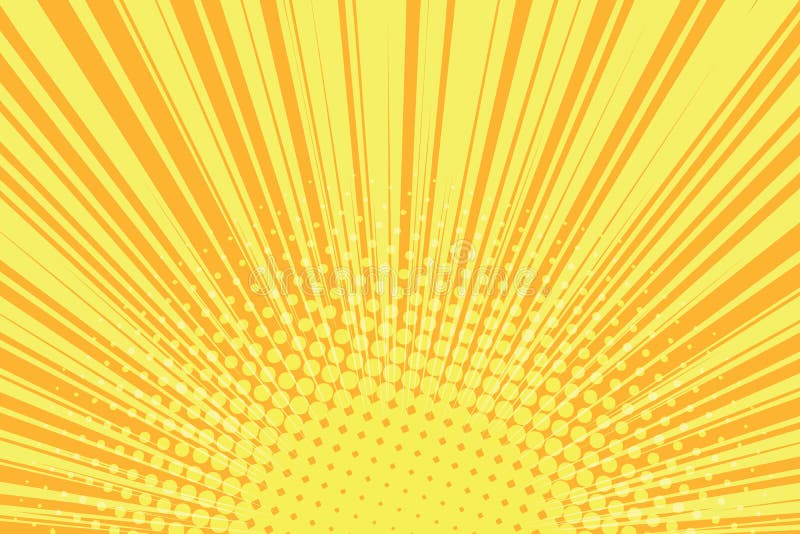 Orange Rays Pop Art Comic Background Stock Vector - Illustration of ...