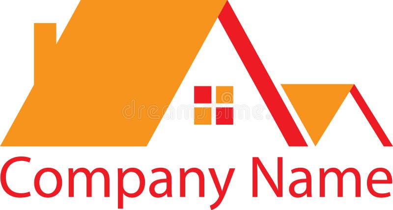 Orange Real Estate Logo House Stock Illustration - Illustration of home ...