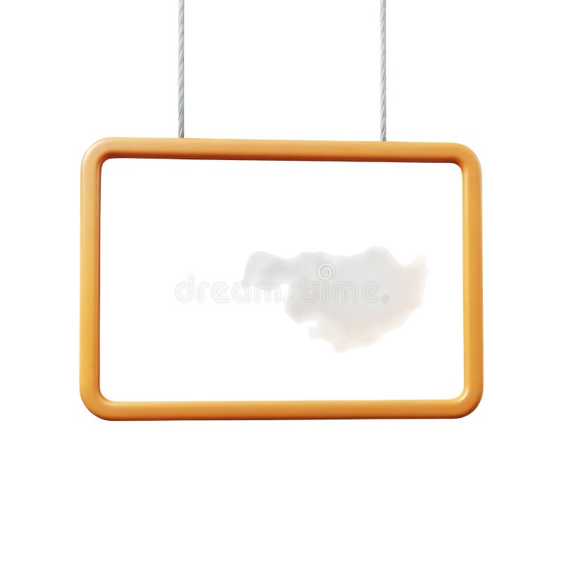 Orange Rectangular Frame Suspended by Cables with a Splash of White ...