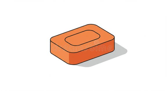 An Orange Rectangular Object with Rounded Corners is Depicted ...
