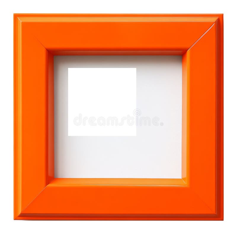 Orange Rectangular Picture Frame with a Black Background, Minimalist ...