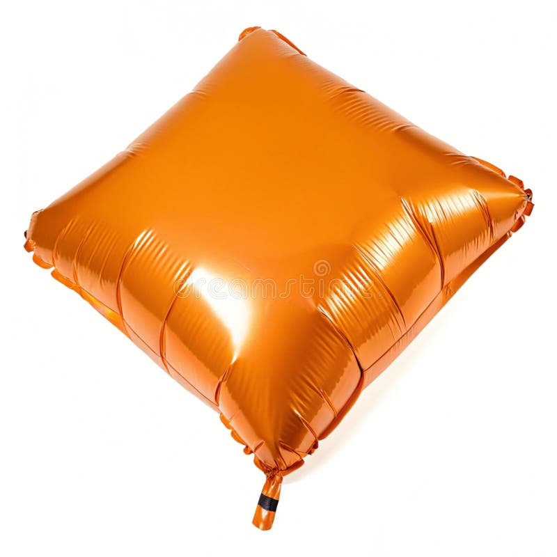 Orange Rectangular-shaped Foil Balloon Isolated on White Background ...