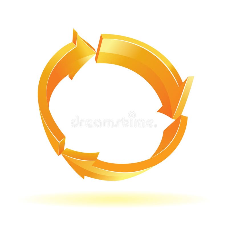 Orange recycle symbol stock vector. Illustration of isolated - 13020855