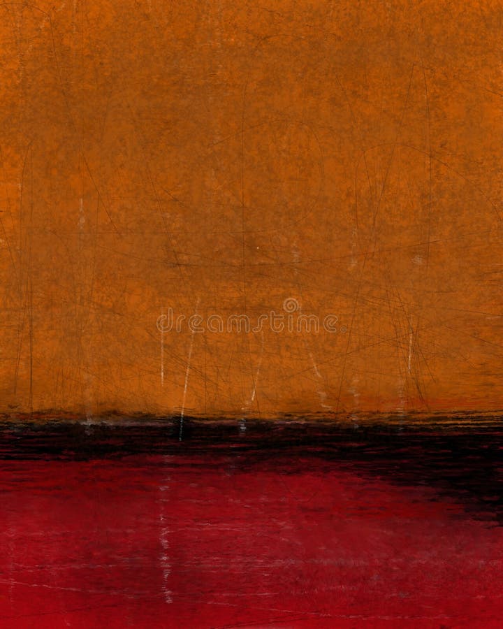 Orange and Red Abstract Art Painting Stock Image - Image of white ...