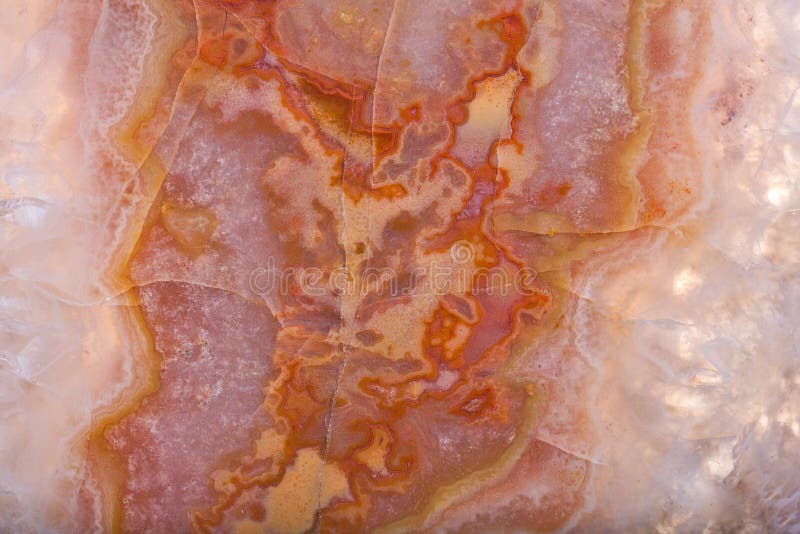 Orange and Red Agate Cracked Structure Close-up Stock Image - Image of ...