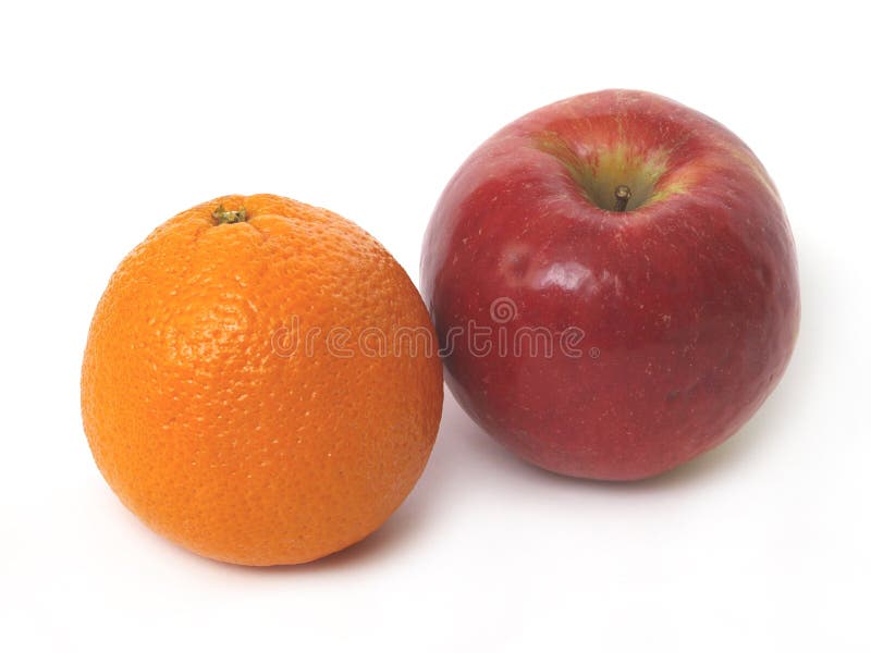 Orange and Red Apple stock image. Image of isolated, vitamin - 6513797