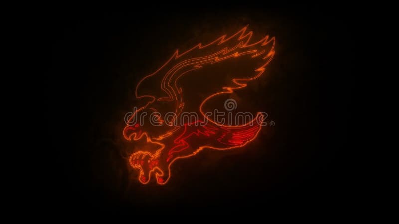 Orange Burning Phoenix Animated Logo Loop Graphic Element Background ...