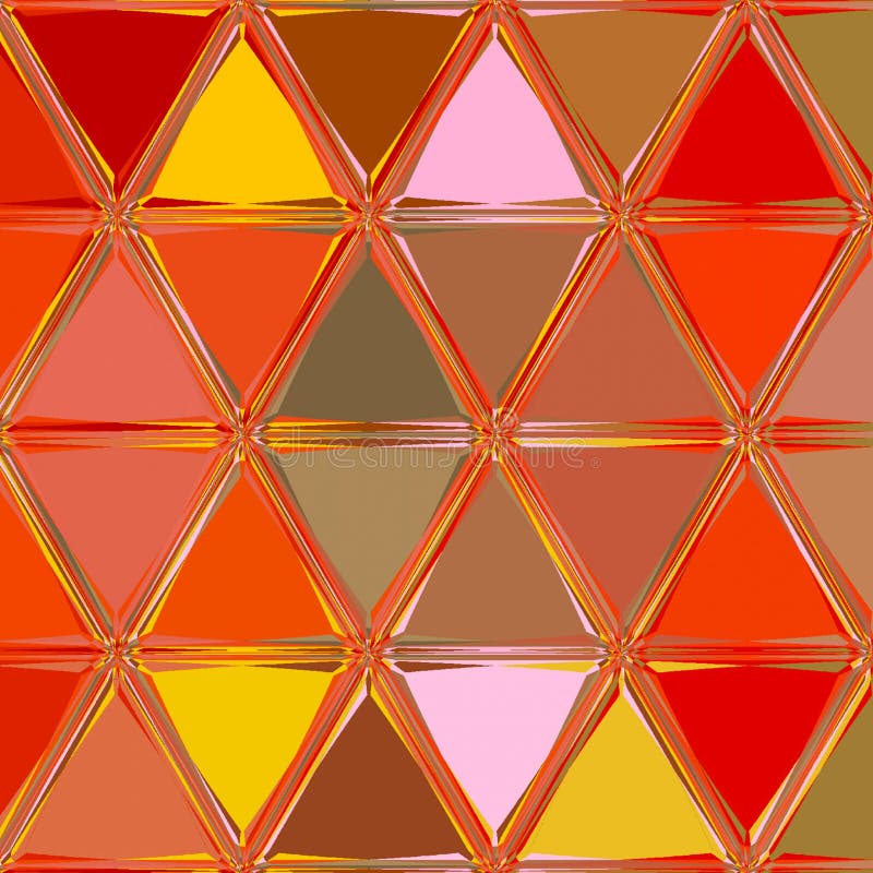 Orange and Red Colors Triangles Tile, Patchwork Continuous Mosaic Stock ...