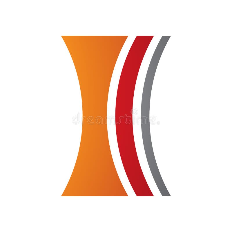 Orange and Red Concave Lens Shaped Letter I Icon Stock Vector ...