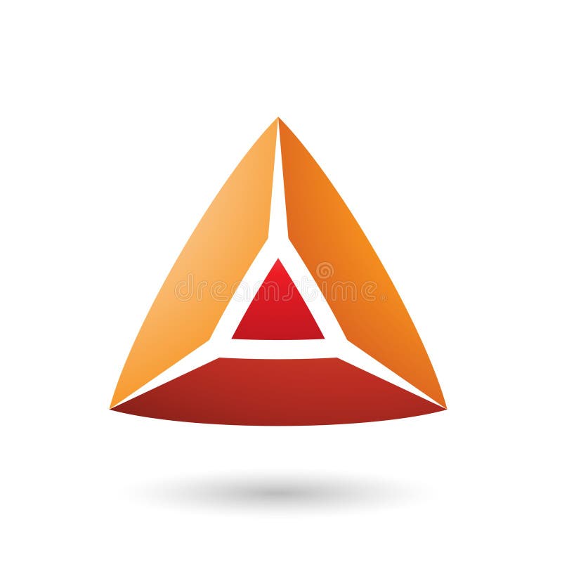 Orange and Red 3d Pyramidical Shape Vector Illustration Stock Vector ...
