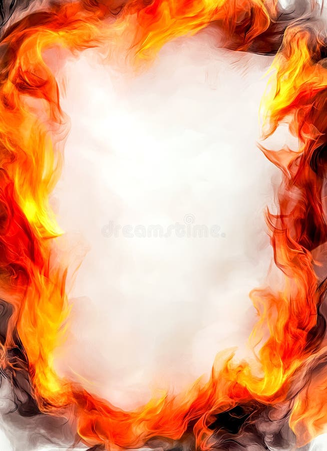 Burning Fire Flames Bordering White Copyspace Background Stock Photo ...