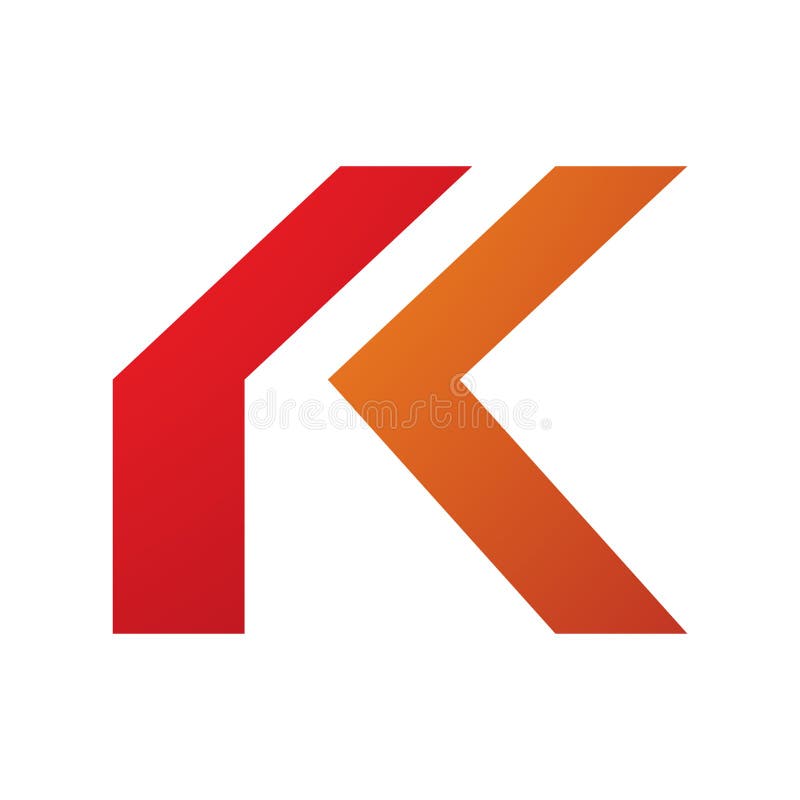 Orange and Red Folded Letter K Icon Stock Vector - Illustration of ...