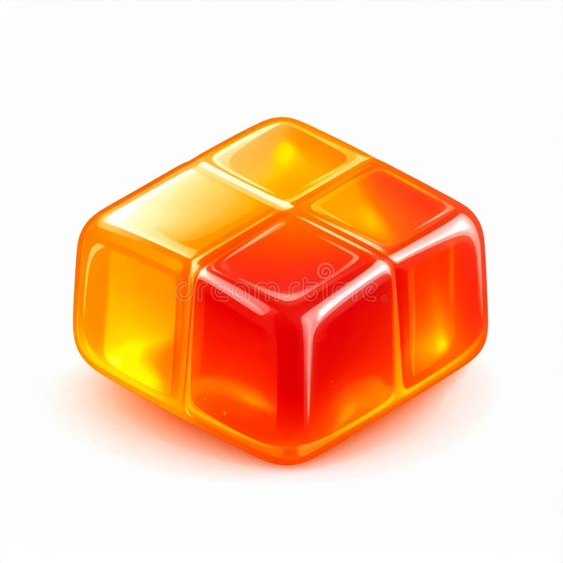 Orange and Red Glossy Jelly Cube Candy Stock Illustration ...