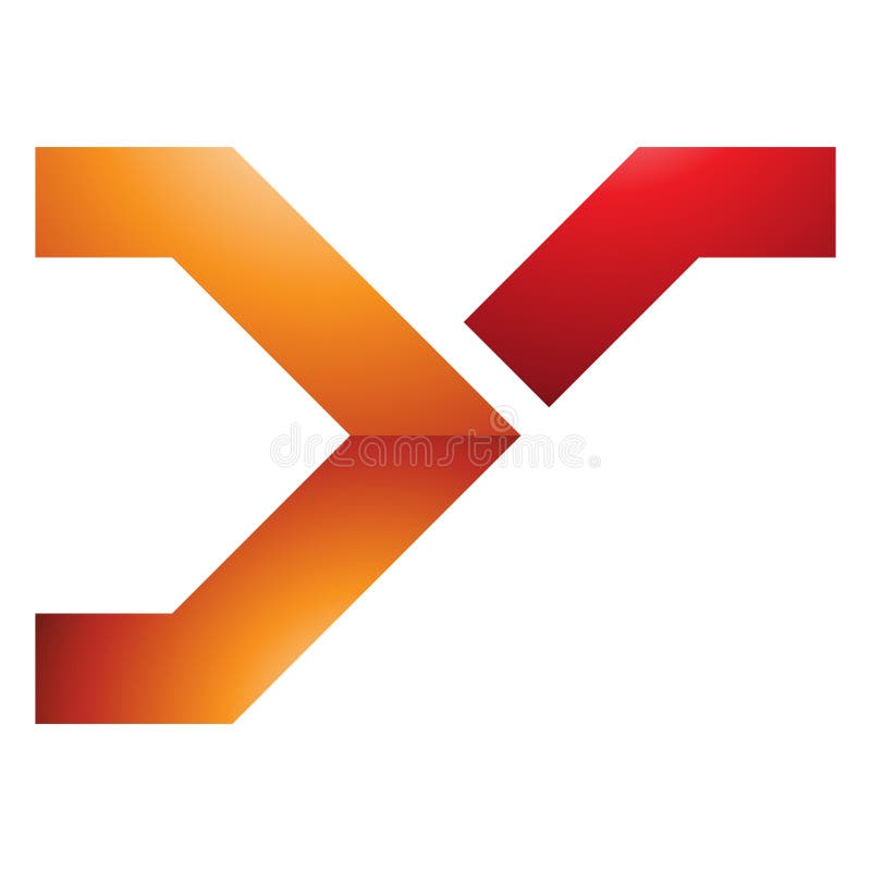 Orange and Red Glossy Rail Switch Shaped Letter Y Icon Stock Vector ...